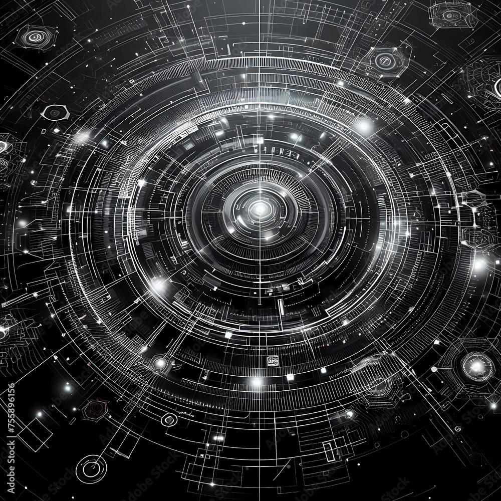 tecnología, fractal, alumbrado, espacio, designio, circunferencia ...