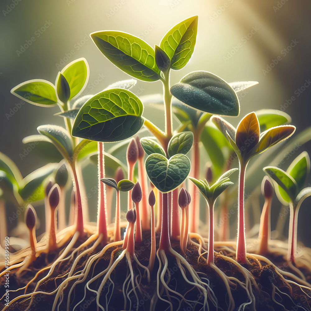 fábrica, hojas, naturaleza, árbol, vector, verde, aumento, ilustración ...