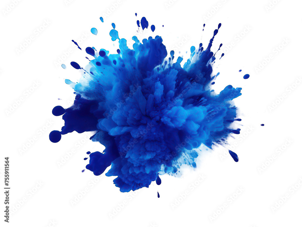 Navy blue paint color powder festival explosion burst isolated on ...