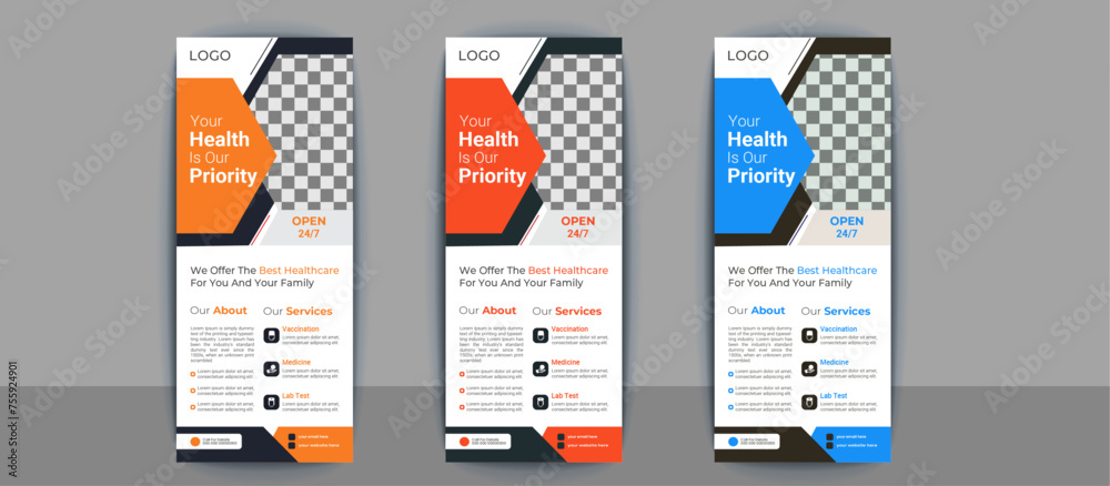 Medical roll up display standee for presentation purpose Stock Vector ...