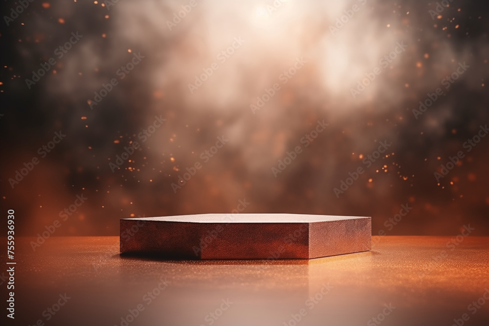 Industrial Metal Podium on Epic Metallic Background: Bold and Striking ...