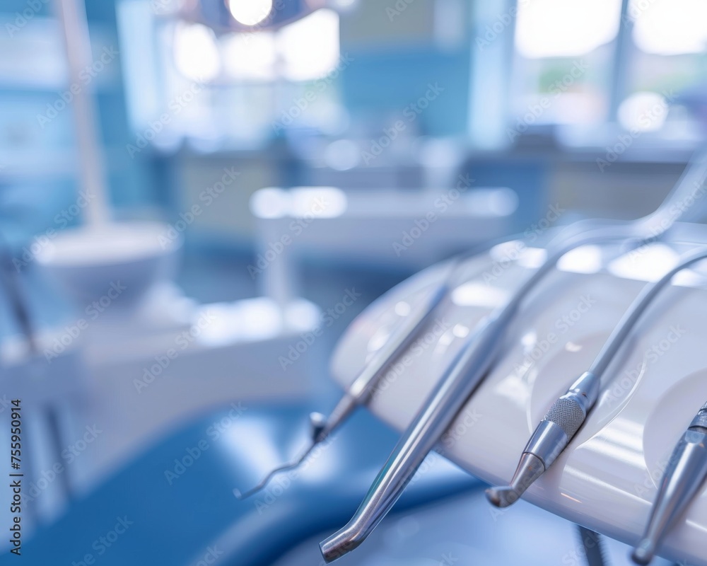 A detailed view of a dental instrument inside a clinical room ...