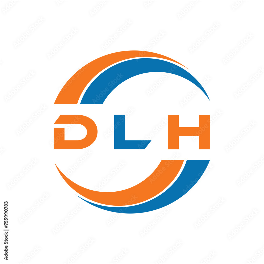 DLH letter design. DLH letter technology logo design on white ...