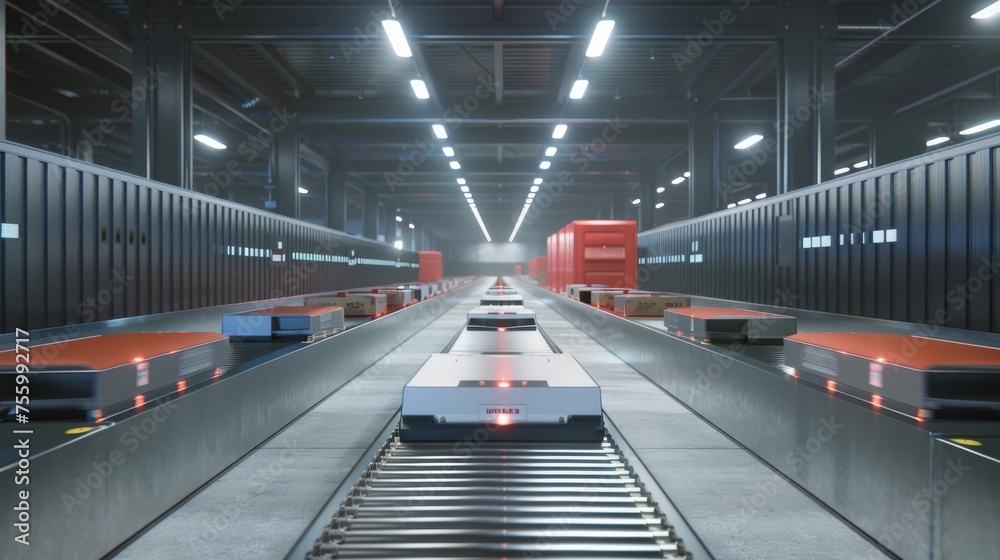 Automated parcel sorting center with intelligent robotics and optical ...