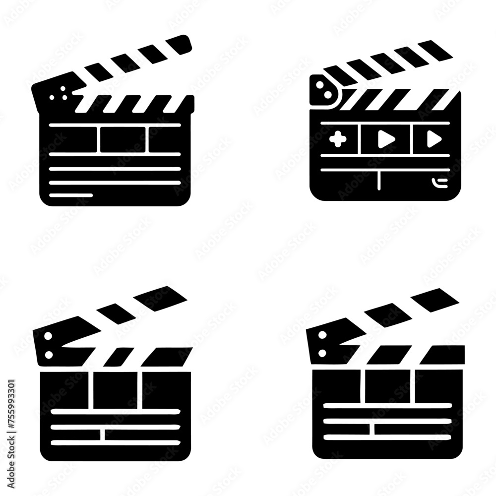 Clapperboard icon vector. Clapper board for movie, film, cinema ...