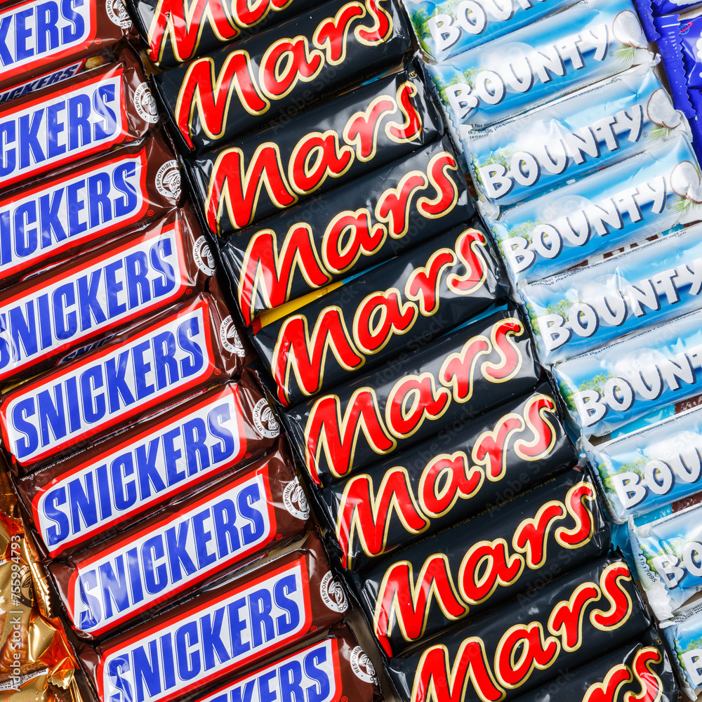 Products of Mars Inc. company like Snickers, Twix, Milky Way and Bounty ...