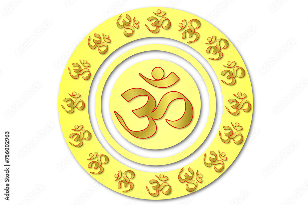 indian hinduism religious symbol golden text Om,aum,or oim meaning ...