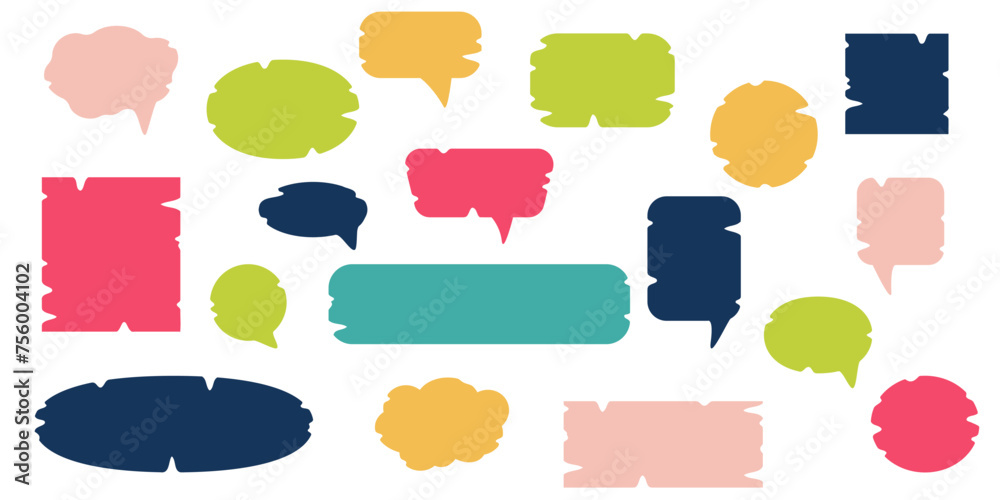 Color blank textbox frames set. Isolated Vector empty speech bubbles on ...