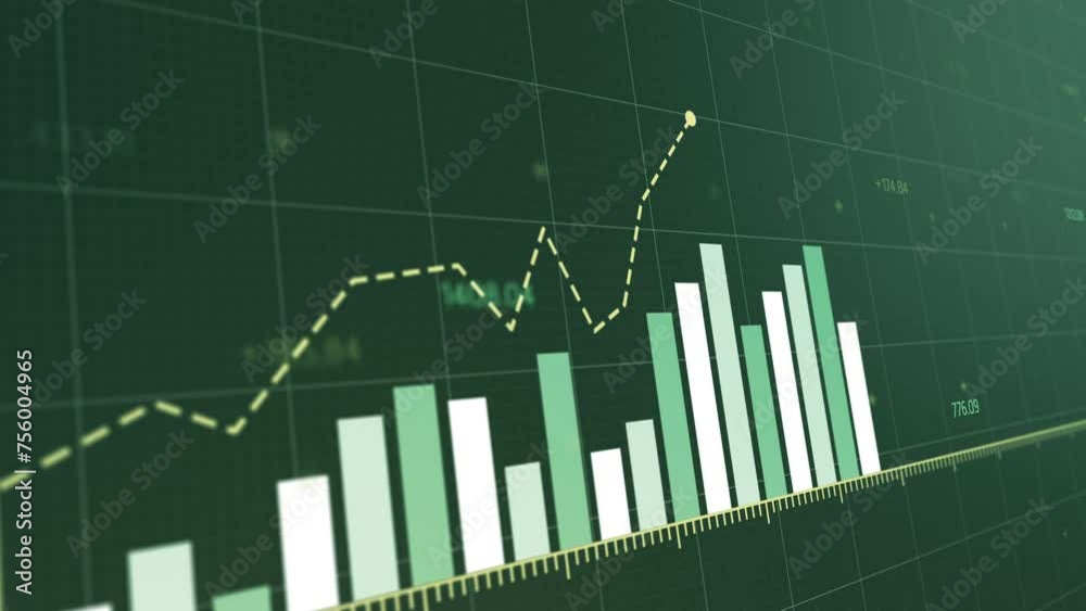 Vidéo Stock Dynamic financial growth visualization with rising bars and ...