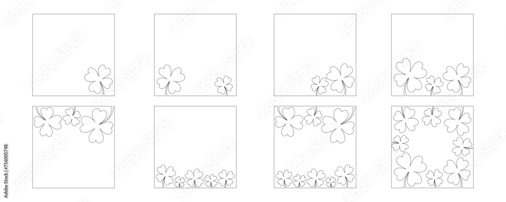 Clover flower frame for Saint Patrick day - good lucky symbol, single ...