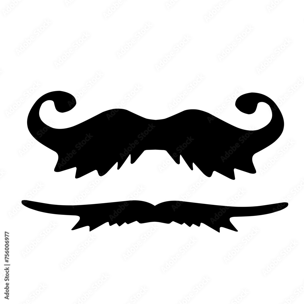 Unique mustache styles for men. Cute vector set in flat cartoon style ...
