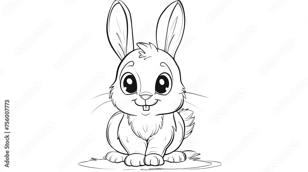 Rabbit, bunny, bunny rabbit coloring book page, coloring page, farm ...