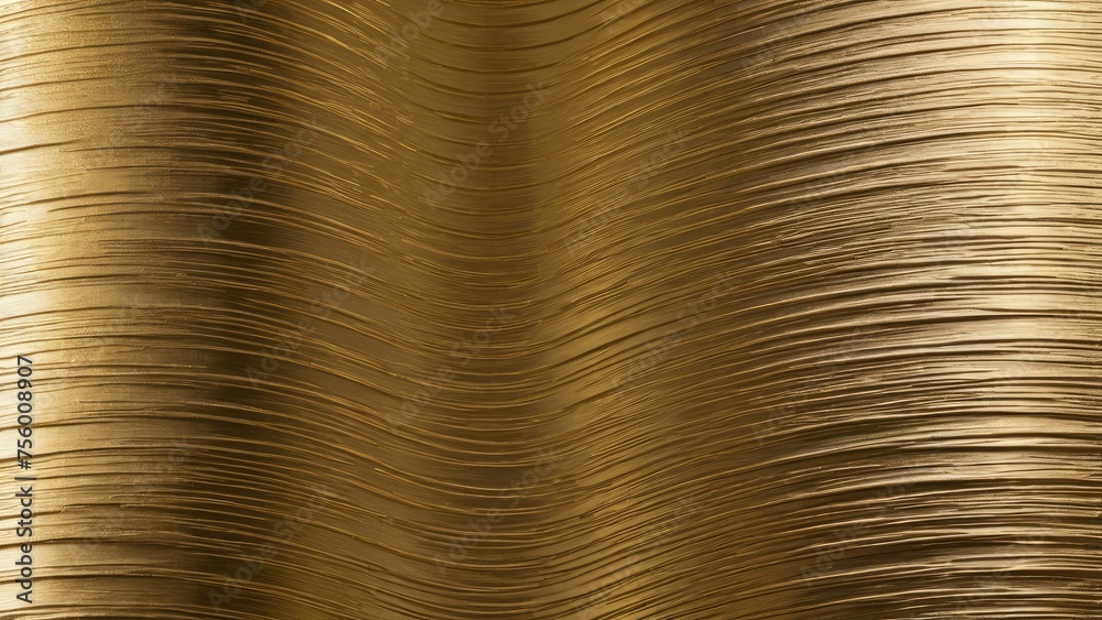 Gold brushed metal texture serves as the background, radiating a shiny ...