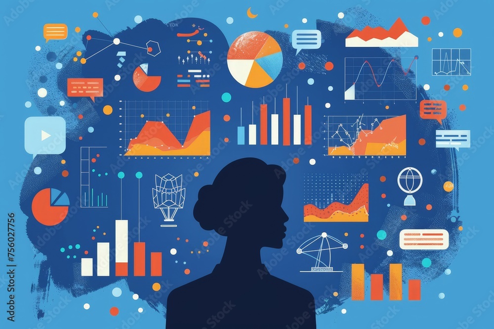 Data driven mindset concept. Collecting big data, analytics and making ...