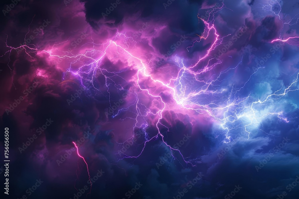 Dynamic 3d rendering of a lightning strike Illustrating its powerful ...