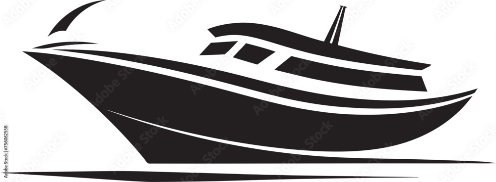 Simple Skiff Vector Logo of Minimal Boat Pint Size Pontoon Minimalist ...