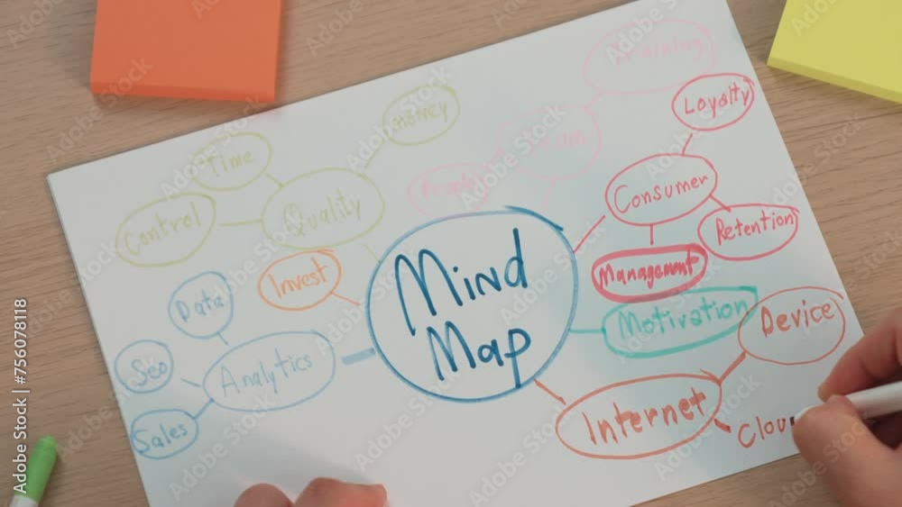 Vidéo Stock Slow motion hand closeup startup employee brainstorming ...