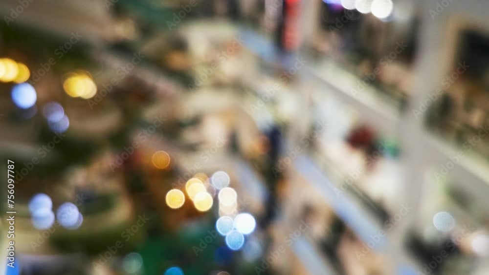 Blurred background shopping mall light bokeh business event in retail ...