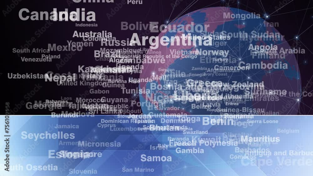 Breaking news country names background reveals diverse world culture ...