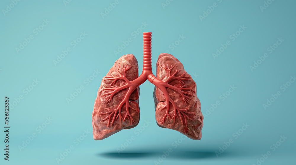realistic 3D illustration of lungs. 3D reference of medical background ...
