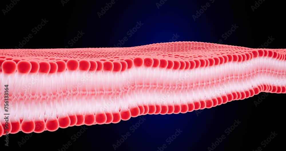 Simulated image of cell membrane, a component of cell wall proteins ...