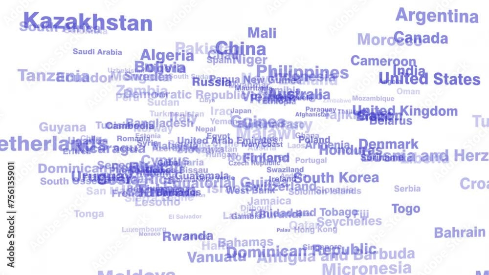 White background showcases country names on news backdrop travel ...