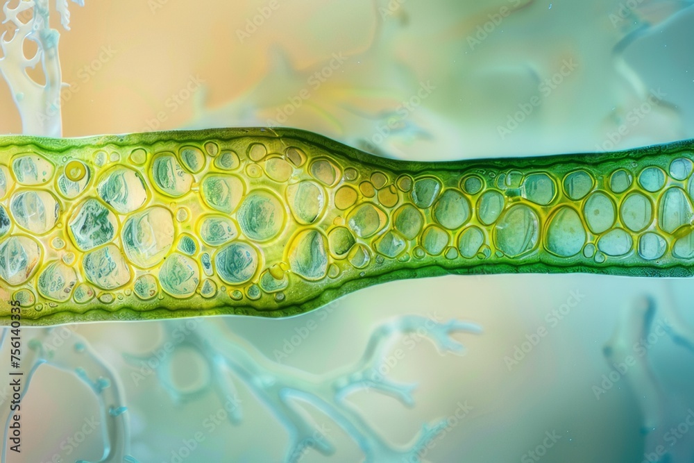 High resolution image of a cross section of a plant stem under a ...