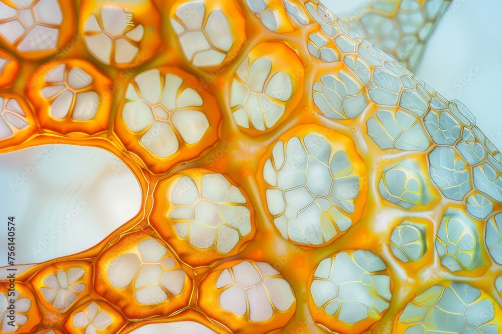 High resolution image of a cross section of a plant stem under a ...