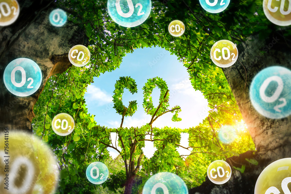 Concept depicting the issue of carbon dioxide emissions and its impact ...