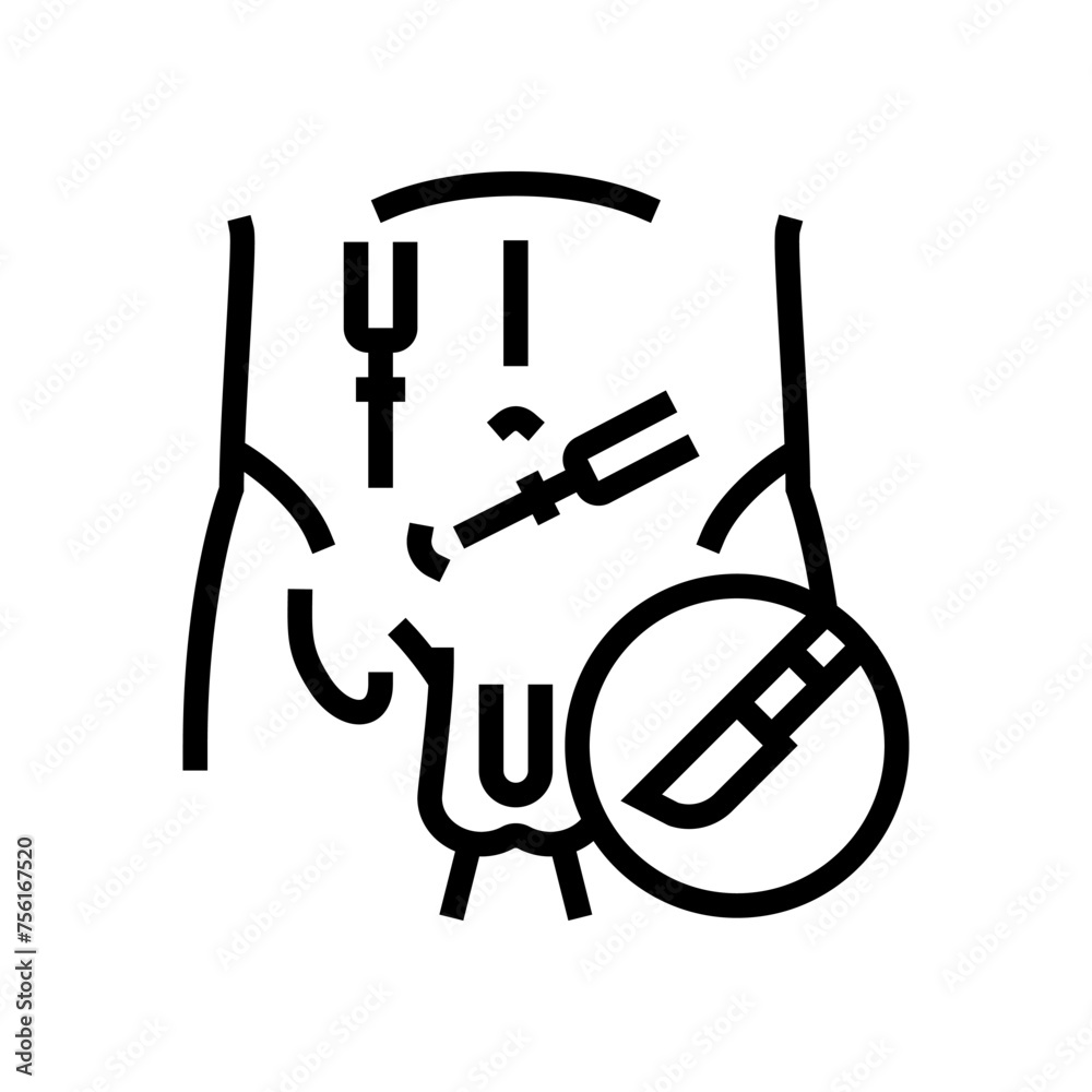 femoral hernia repair surgery line icon vector. femoral hernia repair ...