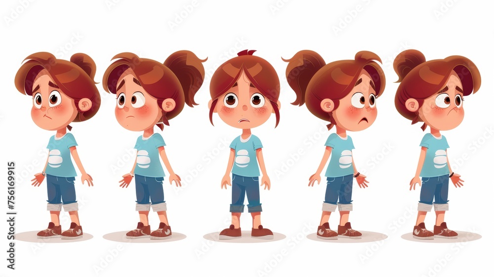 An animation kit featuring a little girl in different lip positions ...