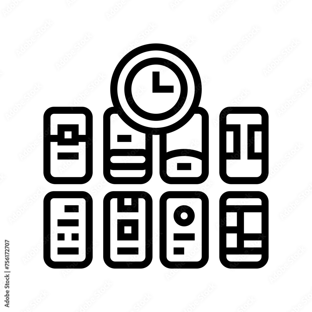 crazy 8s ux ui design line icon vector. crazy 8s ux ui design sign ...