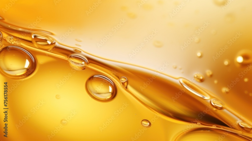 golden oil liquid background Cosmetic product template with oil. Olive ...
