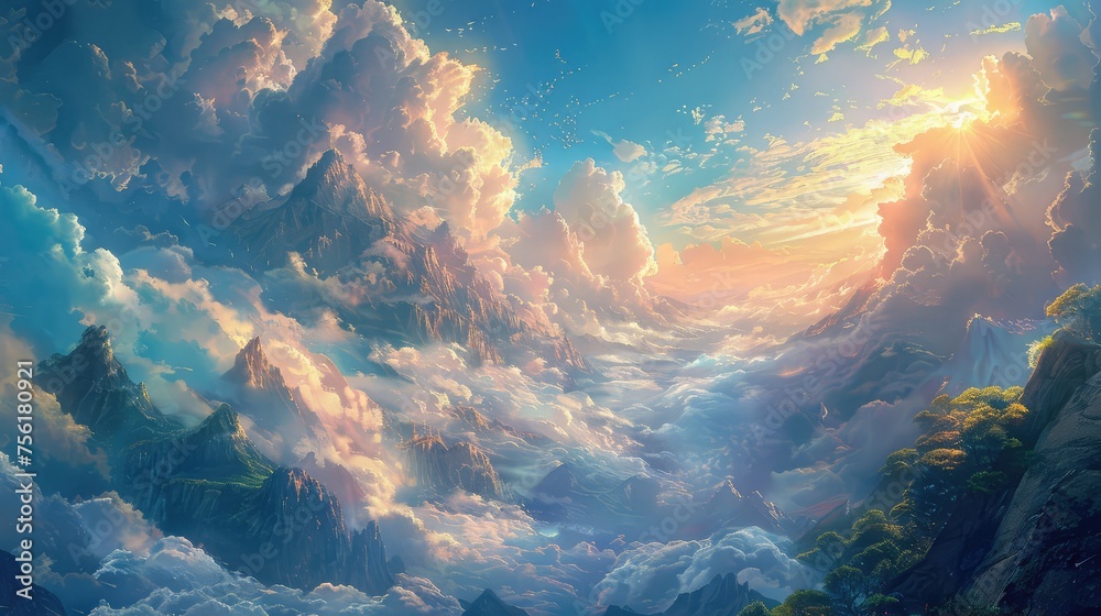 Realm of the Divine, Paint a picture of the heavenly realm, where ...