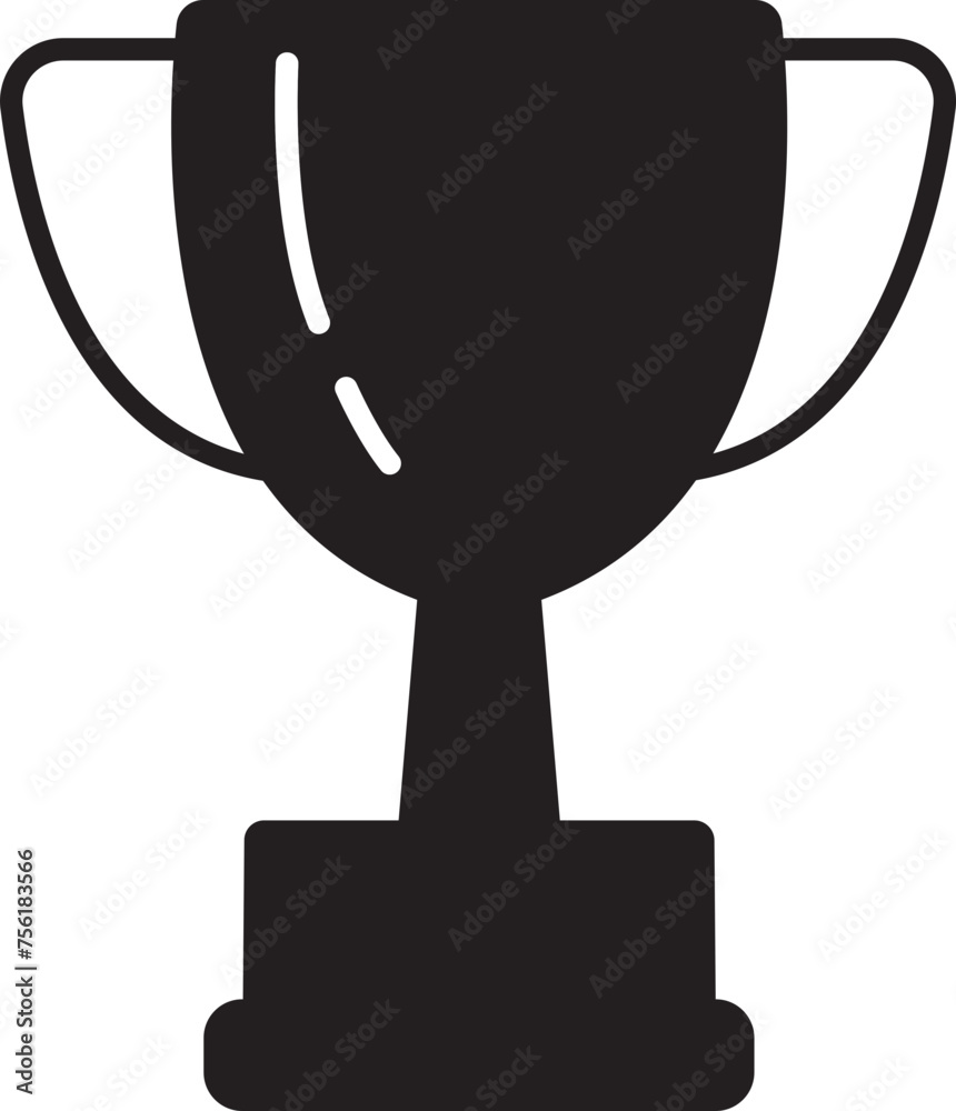 Trophy cup icon. Winner symbol in Fill Style. Vector champion's cup ...