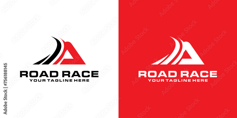 letter A and asphalt road logo design, racing logo, for automotive ...