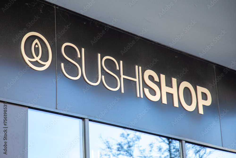 sushi shop logo sign store restaurant french japan concept sushishop ...