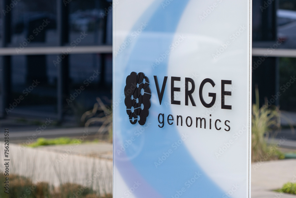 South San Francisco, CA, USA - Feb 23, 2024: Verge Genomics sign is ...