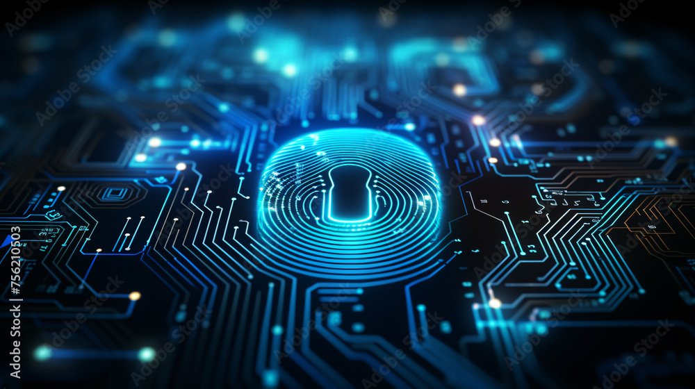 Ensuring online safety with secured login fingerprint Stock Photo ...