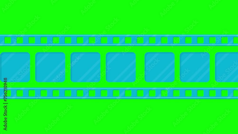 Film real animation green screen effect, template scratched strip, tape ...