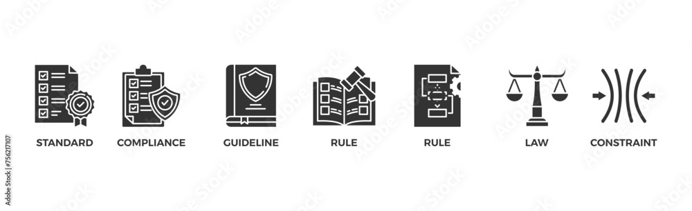 Regulation banner web icon vector illustration concept with icon of ...