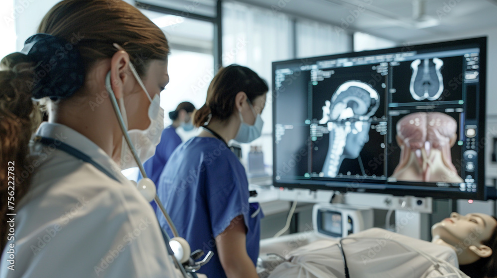 team working in operating room, doctor and patient, A high-tech medical ...