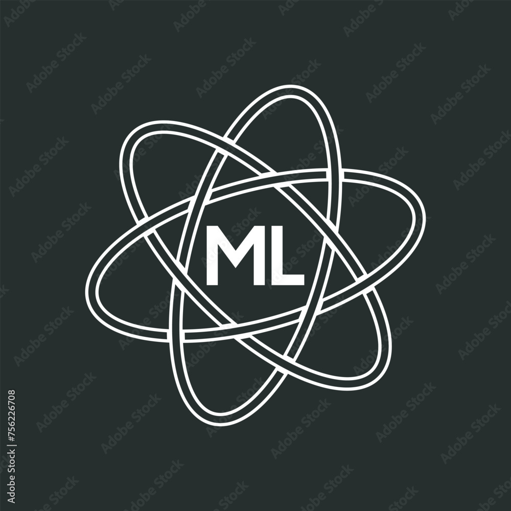 ML letter logo design on white background. ML logo. ML creative ...