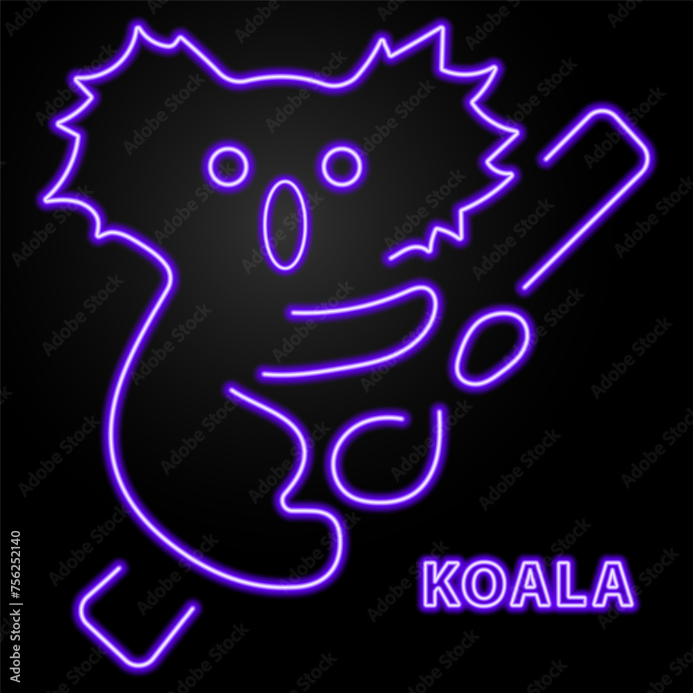 koala neon sign, modern glowing banner design, colorful modern design ...