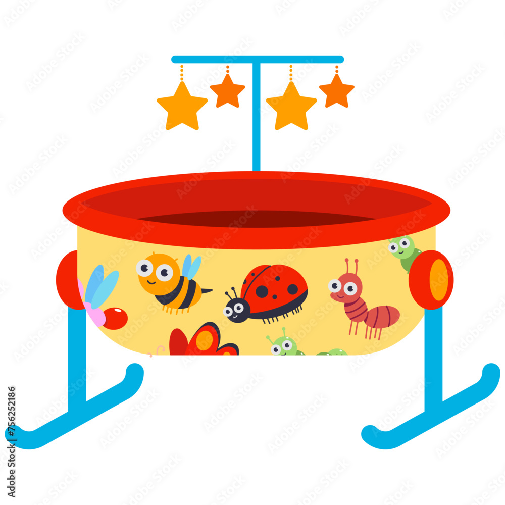 Bassinet for baby sleeper vector cartoon illustration isolated on a ...