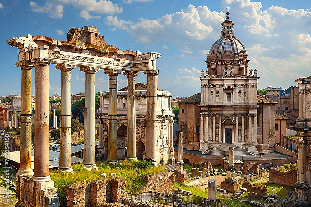 Rome's Ancient Ruins A Glimpse into the Past Generative AI Stock ...
