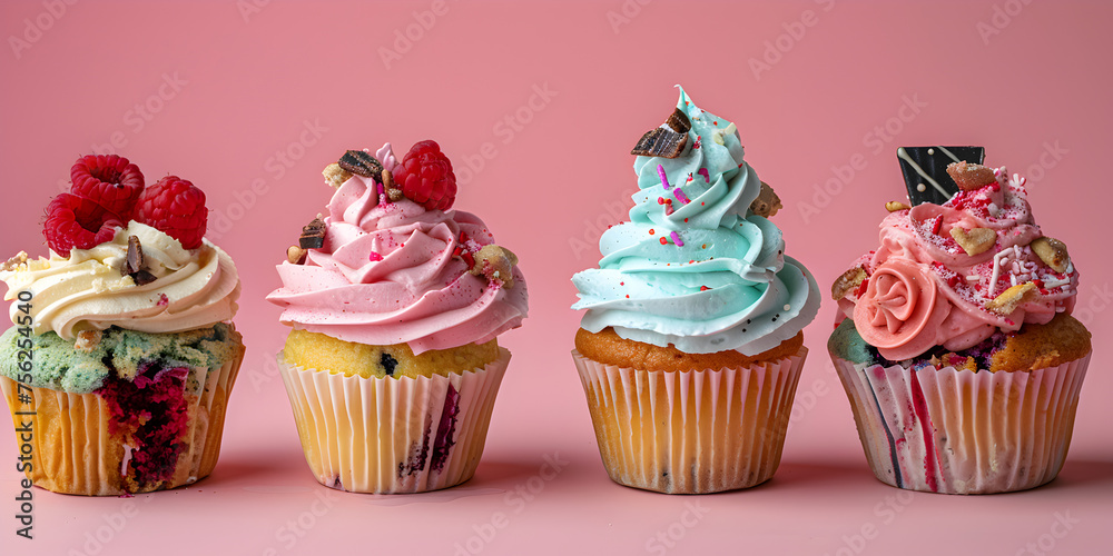 Cupcake 2d cartoon illustration on white background high Delicious ...