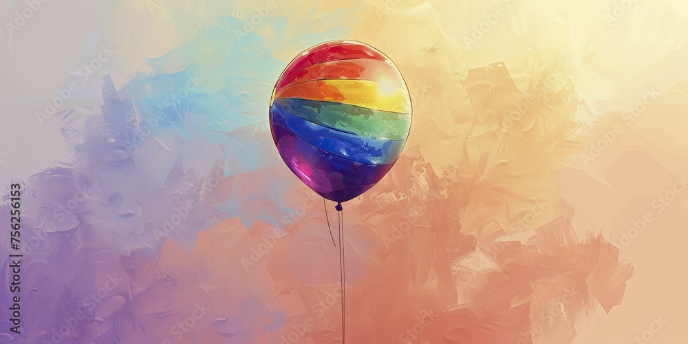An uplifting sight as a pride parade balloon soars high, its rainbow ...