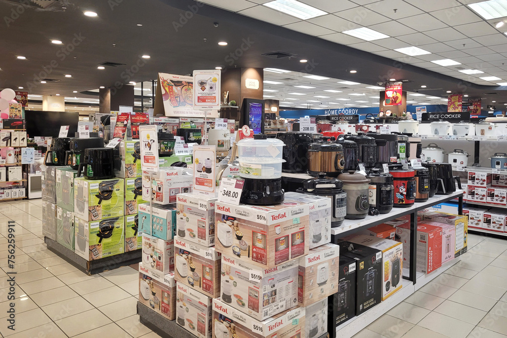 PENANG, MALAYSIA - 22 JAN 2024: Interior view of electronic and ...