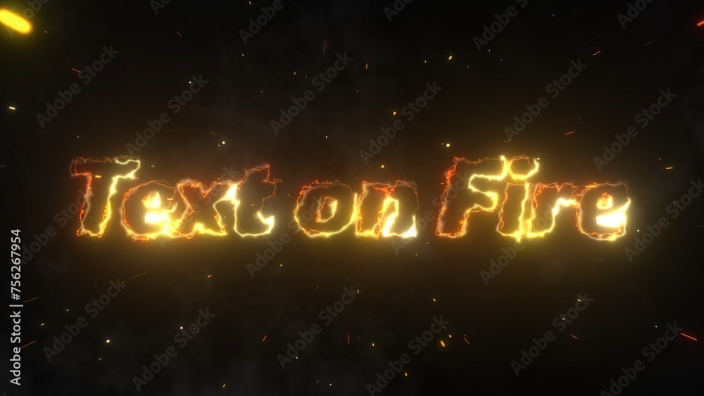 Powerful Text On Fire Title Intro Stock Template | Adobe Stock